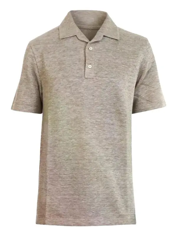 BRETT JOHNSON Buttoned Polo Shirt - Neutrals