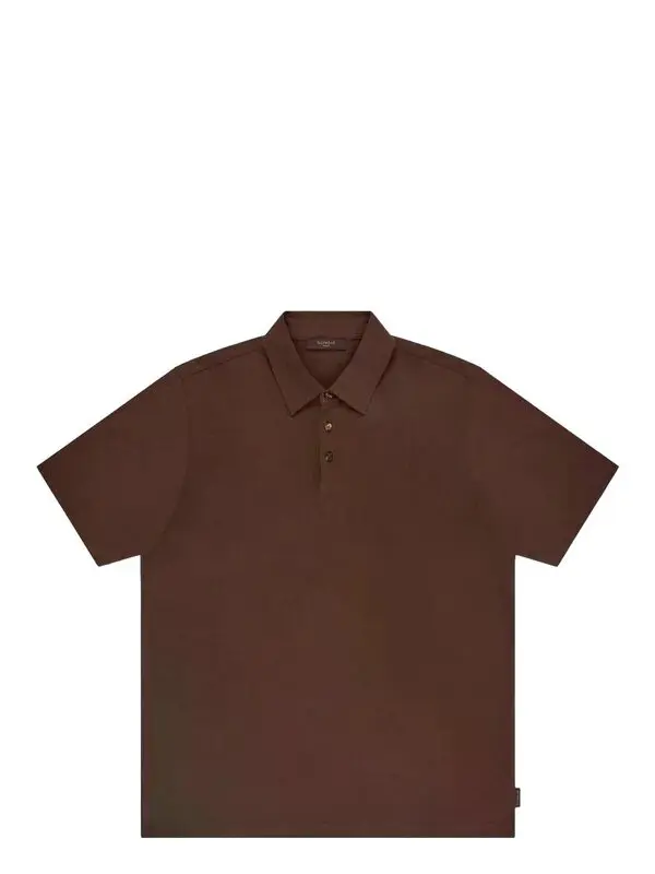 ZANONE Logo-patch Polo Shirt - Brown