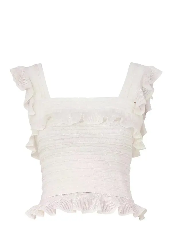 Zimmermann Luna Ruffled Top - White