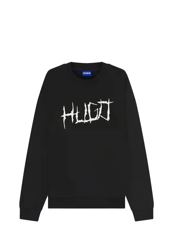 Hugo Logo-artwork Cotton Sweatshirt - Black