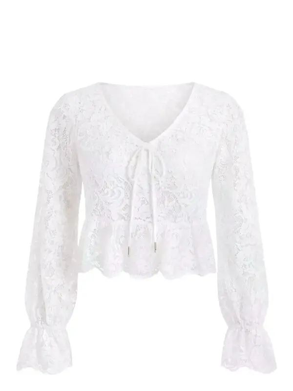 Michael Kors Lace V-neck Top - White