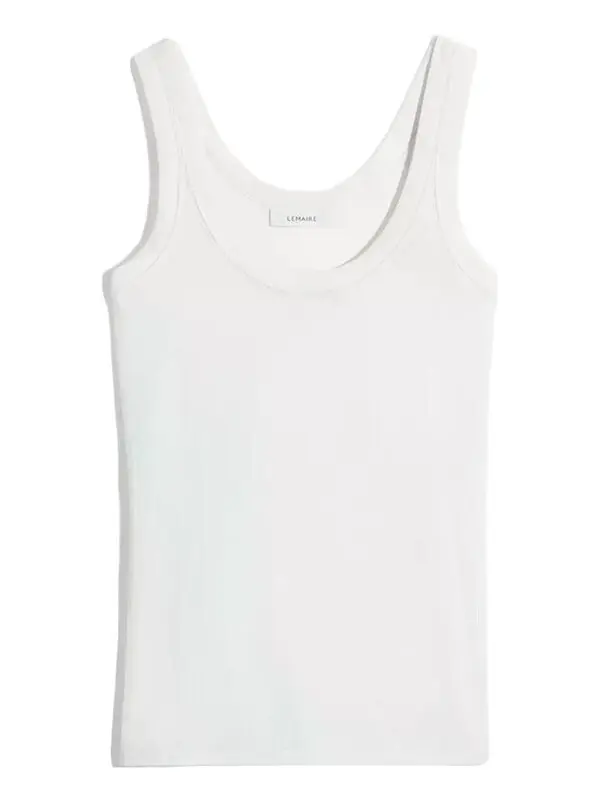 LEMAIRE Ribbed Scoop-neck Top - White
