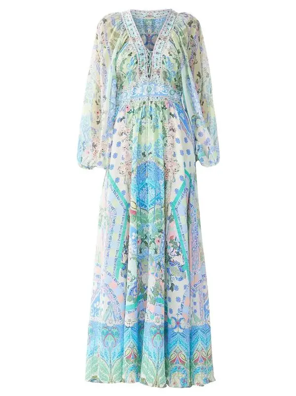 Camilla Midsummer Mosaics Maxi Dress - Blue