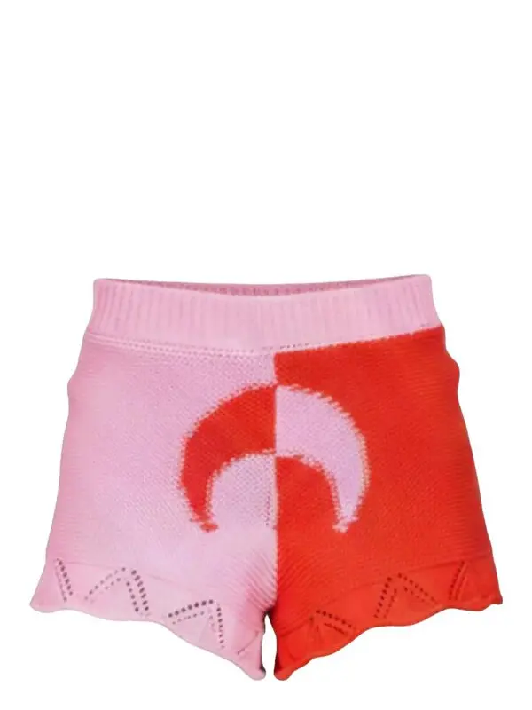 MARINE SERRE Crochet Knit Shorts - Pink