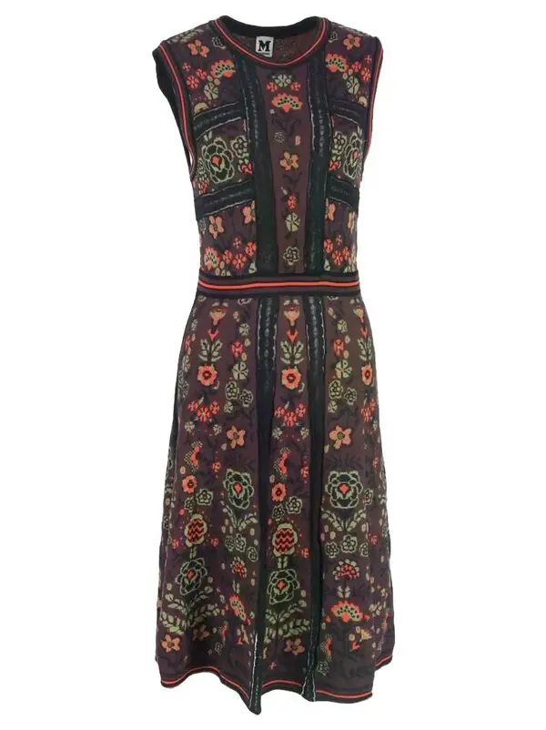 Missoni Floral Knitted Midi Dress - Brown