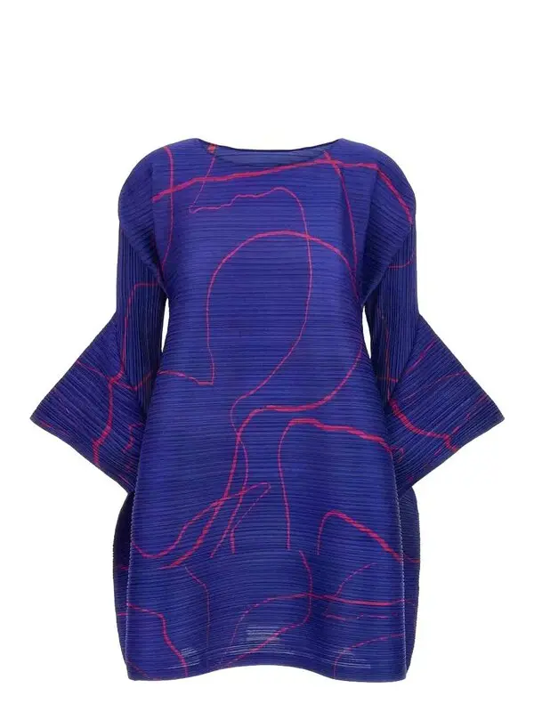 Issey Miyake Pleated Top - Blue