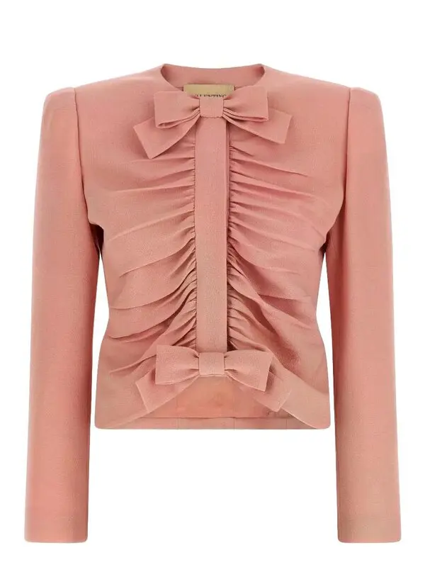 Valentino Garavani Bow-appliqué Jacket - Pink