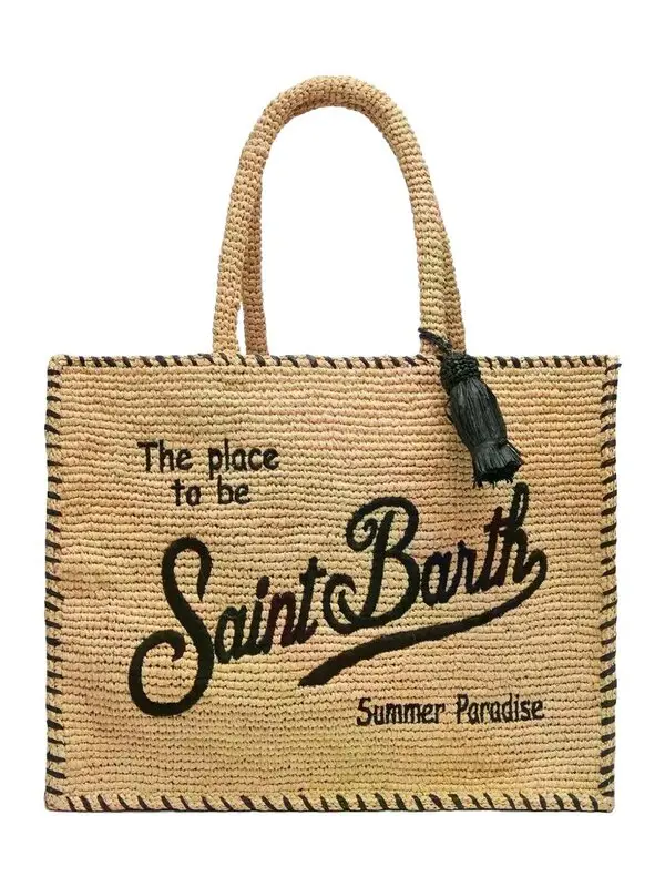 MC2 SAINT BARTH Collette Raffia Tote Bag - Neutrals