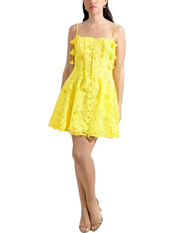 Camilla Lace Corset Mini Dress - Yellow
