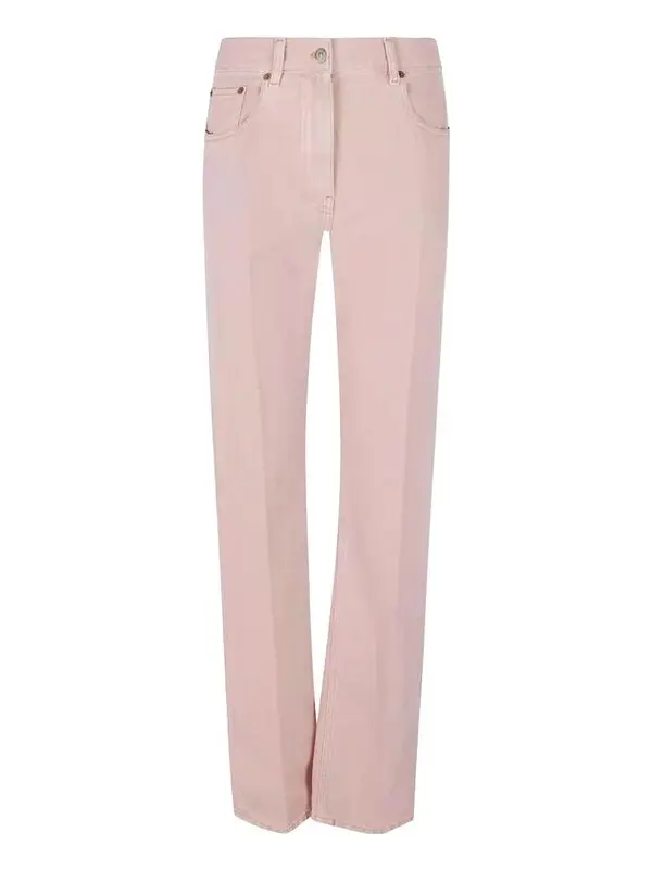 Valentino Garavani Pressed-crease Straight-leg Jeans - Pink