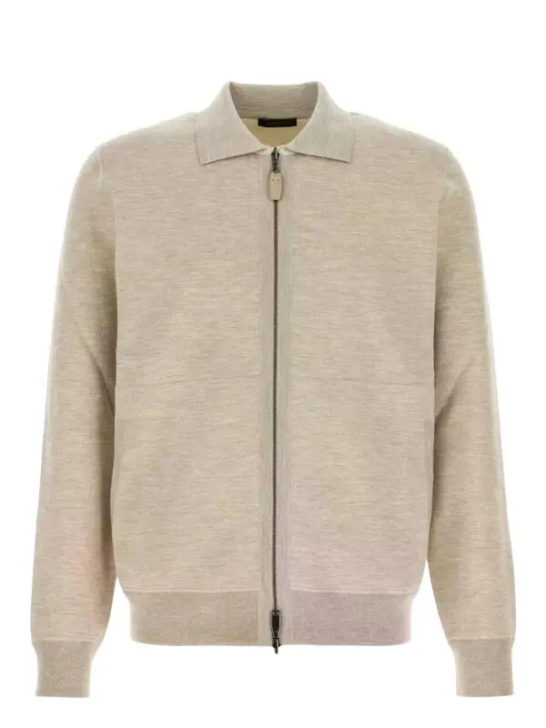 Brioni Zip-up Cardigan - Neutrals