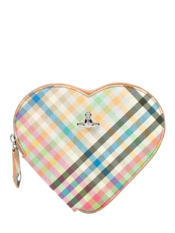 VIVIENNE WESTWOOD Heart Checked Crossbody Bag - Neutrals