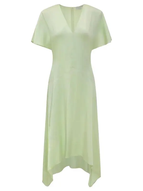 Stella McCartney Satin V-neck Dress - Green