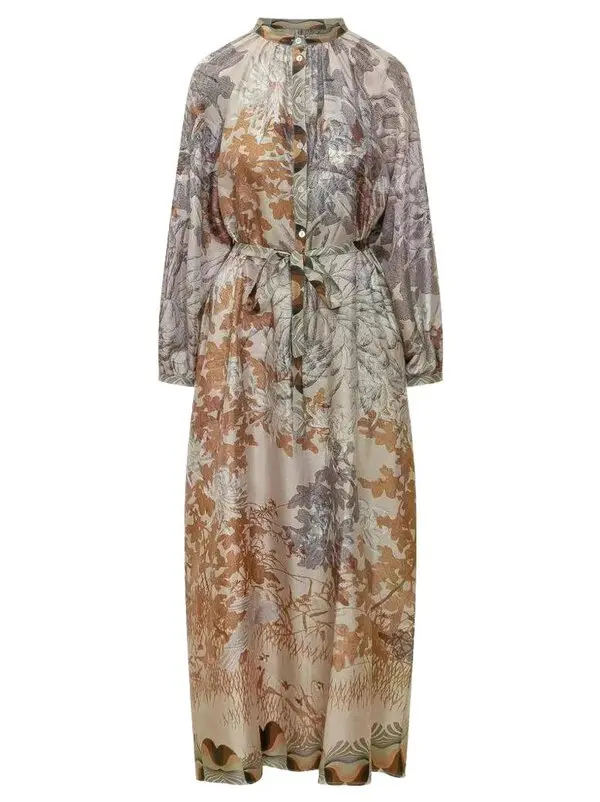 PIERRE-LOUIS MASCIA Floral Aloes Dress - Neutrals