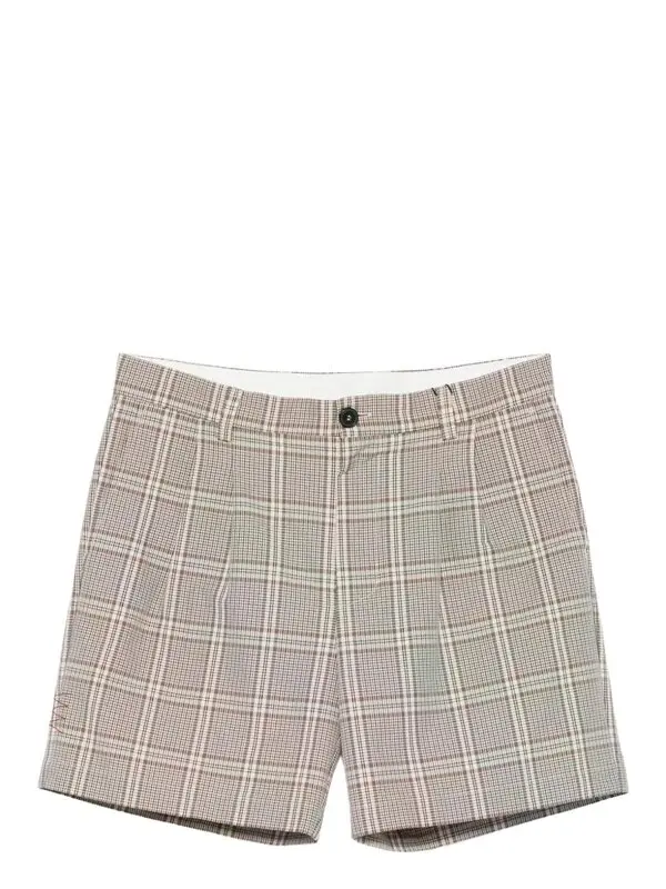 AMARANTO Check Pleated Shorts - Neutrals