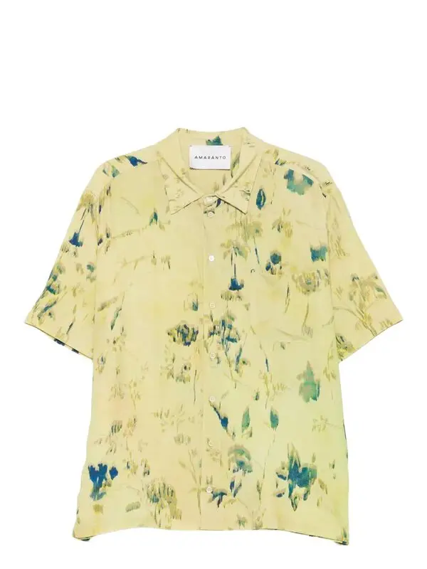 AMARANTO Floral Pocket Shirt - Green