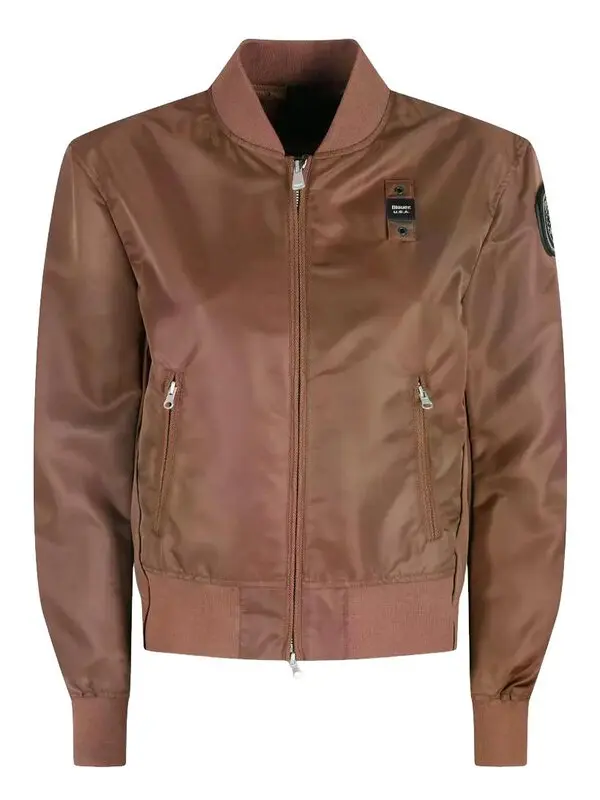 BLAUER. Laurie Zip Bomber Jacket - Brown