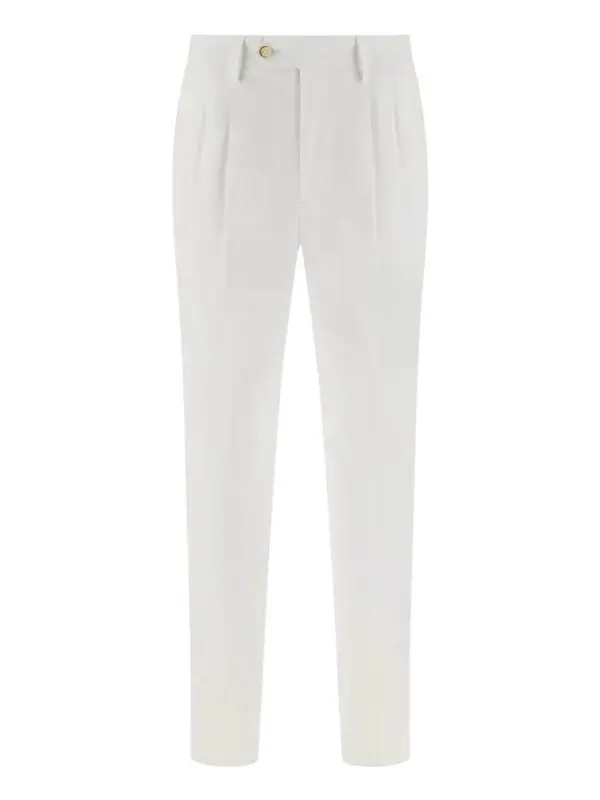 Boggi Milano Pleated Trousers - White