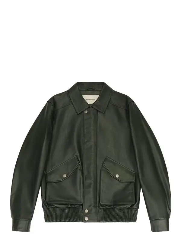 ENTIRE STUDIOS La Moto Leather Jacket - Green
