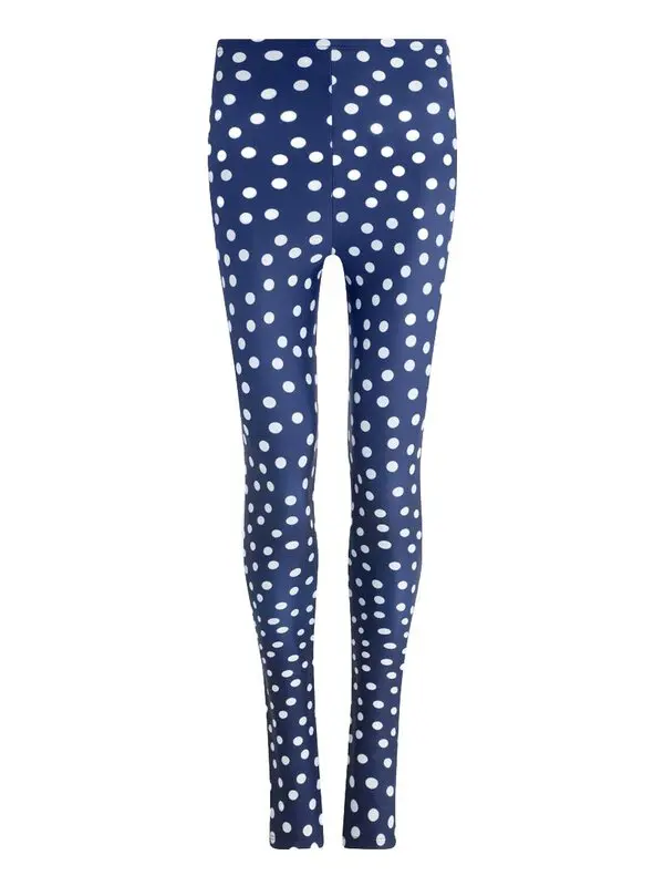 JEAN PAUL GAULTIER Polka-dot Lycra Leggings - Navy