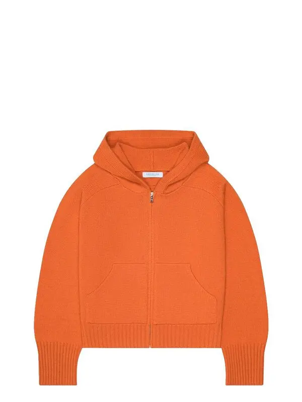 Calle Del Mar Cashmere Zip Up Hoodie - Orange