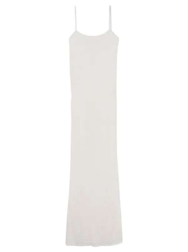 Jacquemus The Plumetis Sheer Knit Dress - White