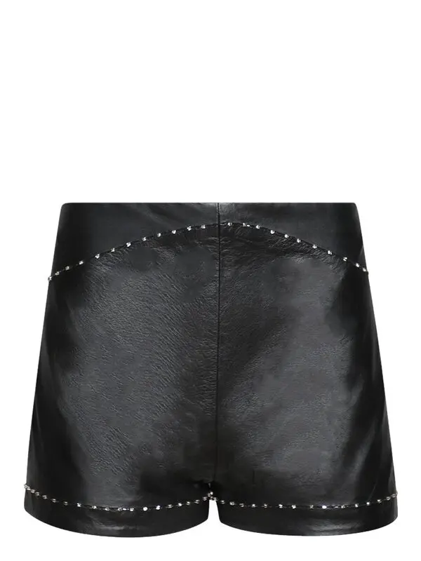 GRACE FAENA The Monarch Leather Short - Black