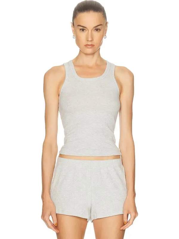 SKIMS Cotton Rib Scoop Neck Tank Top - Light Heather Grey
