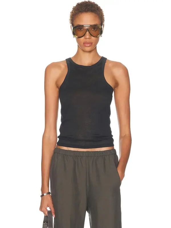 SKIMS Sheer Cotton Tank Top - Soot