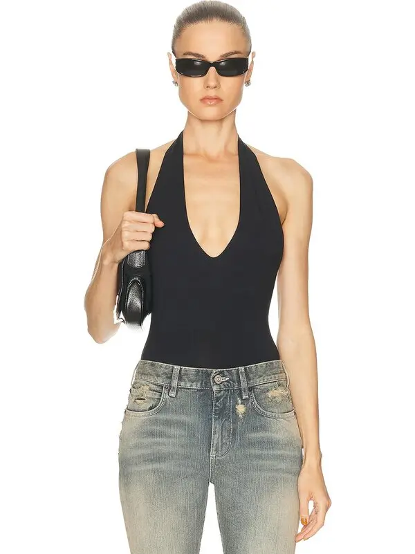 SKIMS Smooth Layers Halter Top - Obsidian