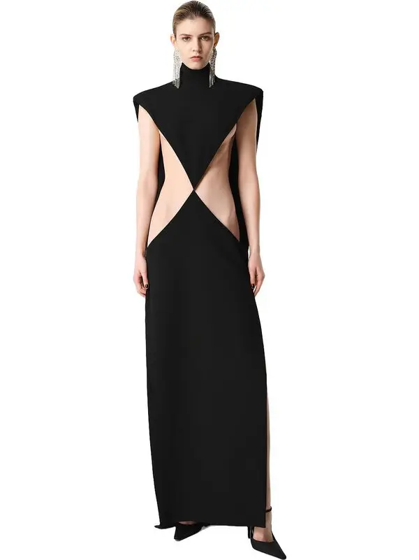 REVOLVE LOS ANGELES Ravena Gown - Black With Black