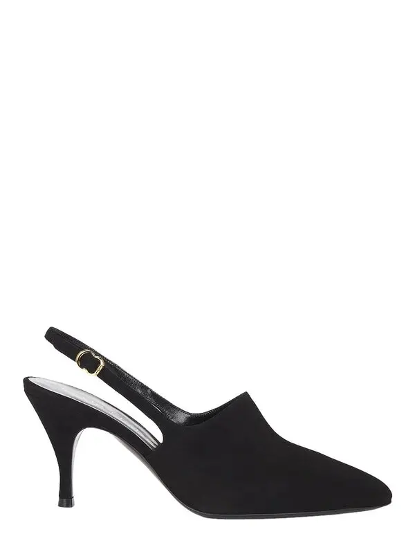 HERBERT LEVINE Cover-up Suede Slingback Pumps - Black