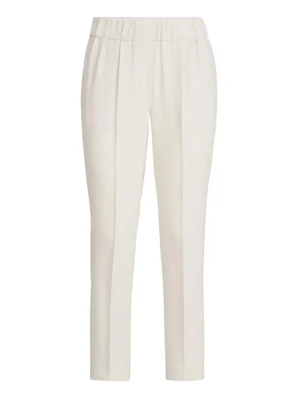 Brunello Cucinelli Crepe Slim Trousers - White