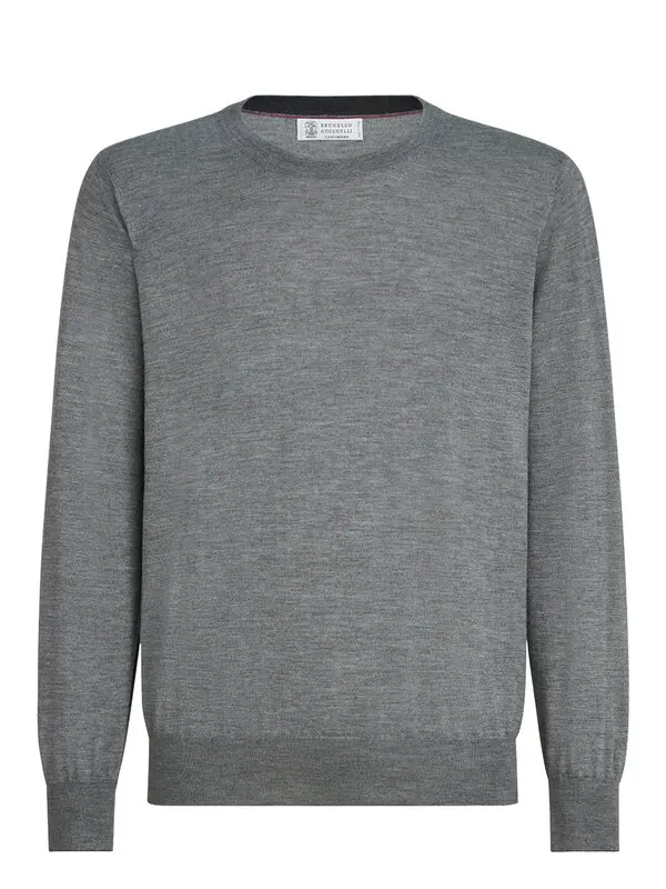 Brunello Cucinelli Cashmere-silk Crew-neck Sweater - Grey