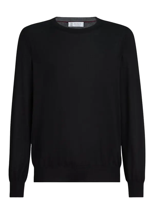 Brunello Cucinelli Cashmere-silk Crew-neck Sweater - Black