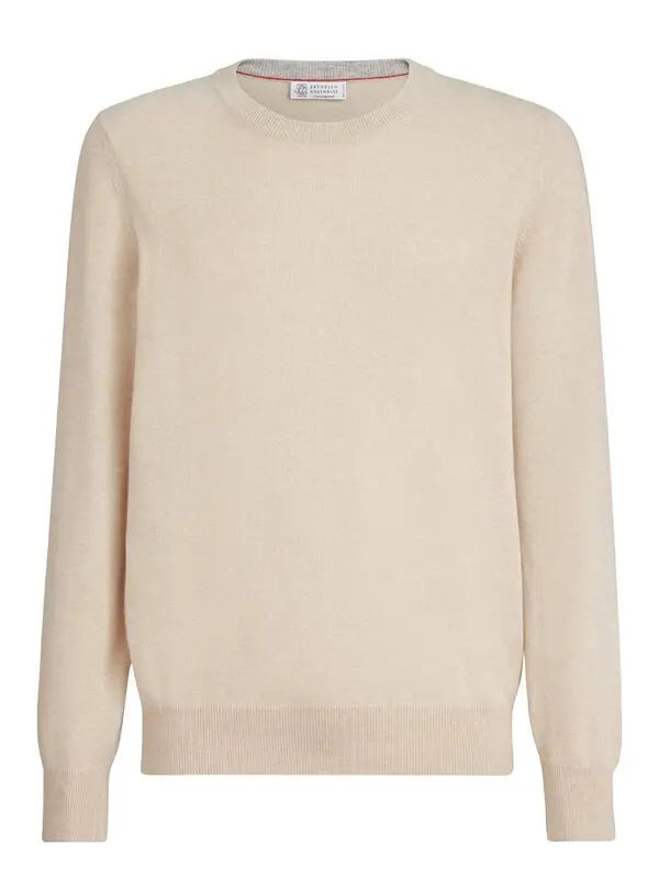 Brunello Cucinelli Cashmere Crew-neck Sweater - Beige