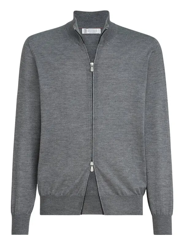 Brunello Cucinelli Cashmere-silk Cardigan - Grey