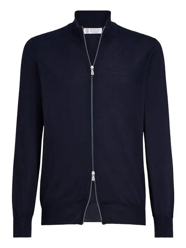 Brunello Cucinelli Cashmere-silk Cardigan - Blue