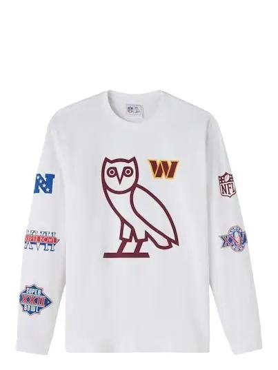 OVO X Nfl Washington Commanders Long Sleeve Shirt - White
