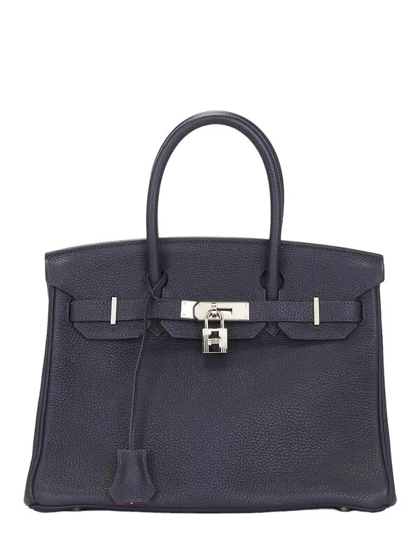 FWRD RENEW Verso Togo Birkin 30 Handbag - Bleu Nuit & Rose Pourpre