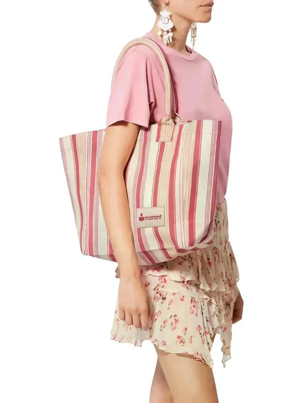 Isabel Marant Étoile Small Yenky Striped Tote Bag - Neutrals
