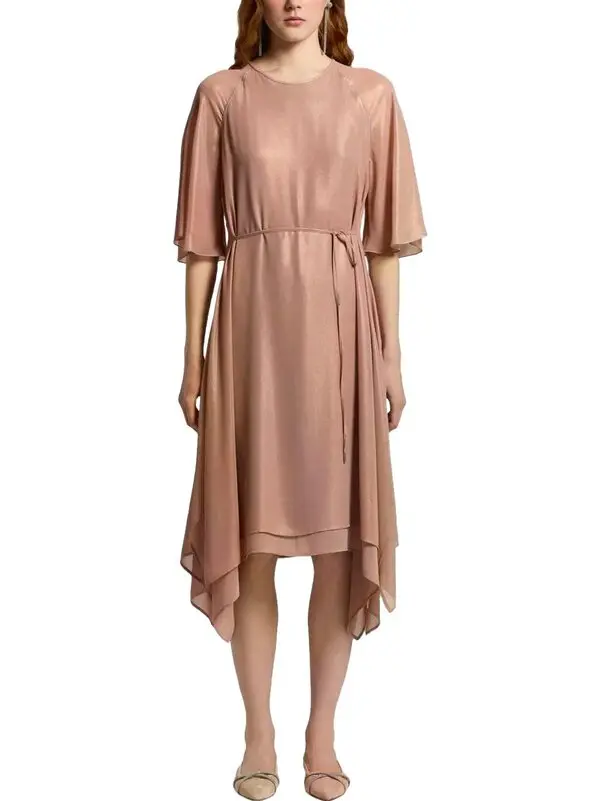 Peserico Tie-detail Midi Dress - Pink
