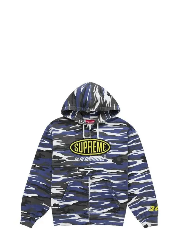 Supreme Performance Zip Up Hooded Sweatshirt - Blue Camo