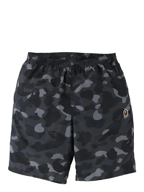 A BATHING APE Camo Beach Shorts - Black