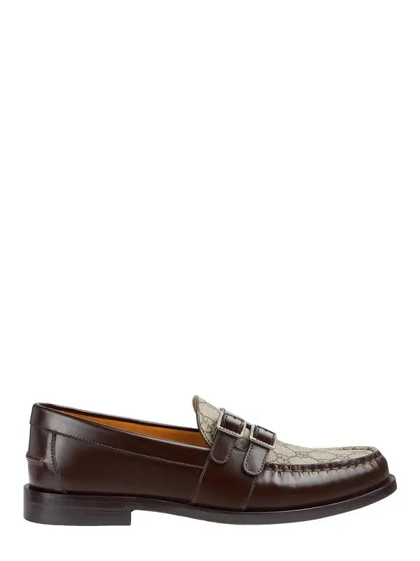 Gucci Buckle Loafer Gg Monogram - Dark Brown