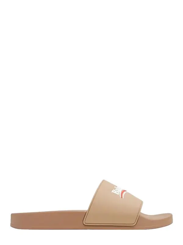 Balenciaga Pool Slide With Political Campaign Logo - Beige