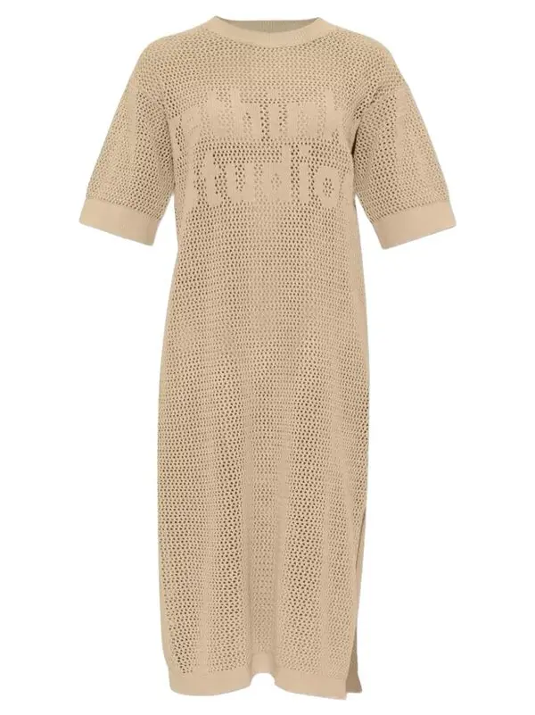 RETHINKIT STUDIOS Logo-detail Midi Dress - Neutrals
