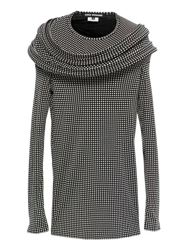 Junya Watanabe Ruffled Polka Dot Top - Black