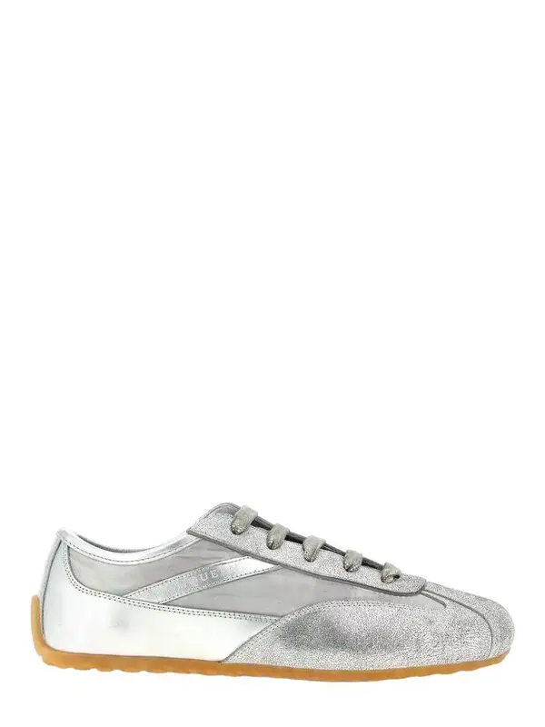 Alexander McQueen Embossed-logo Sneakers - Silver