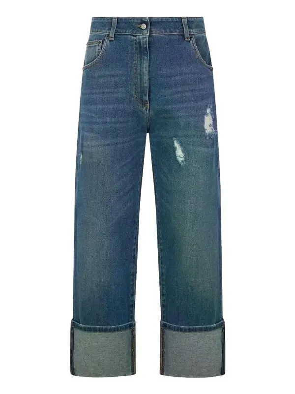 Fabiana Filippi Distressed Cuffed Jeans - Blue